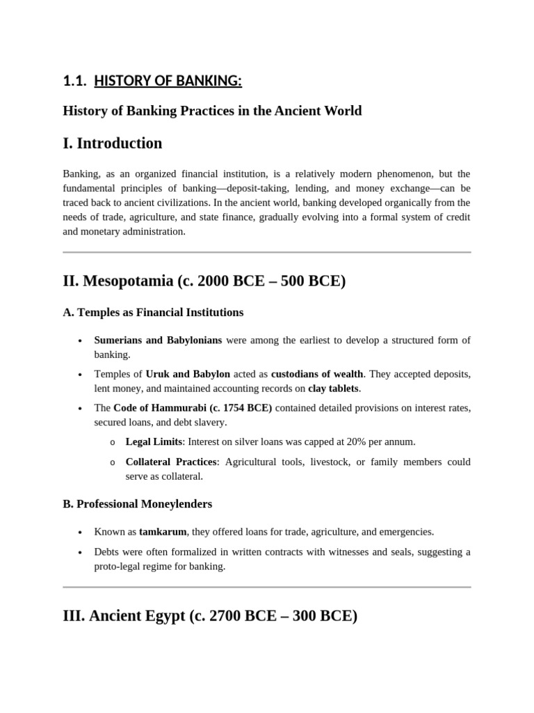 Ancient and Indigenous Banking Systems | PDF | Banks | Loans