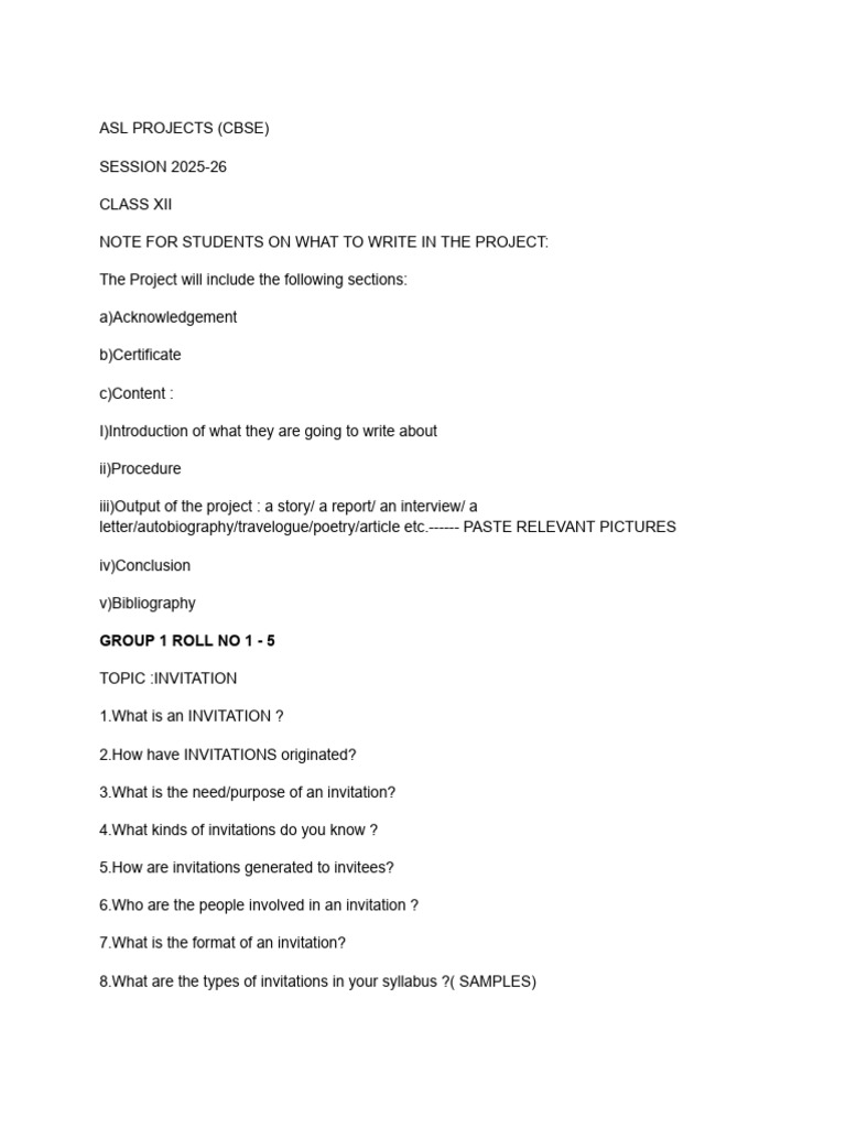 ASL Project Guidelines for Class XII | PDF | Poetry | Mahatma Gandhi