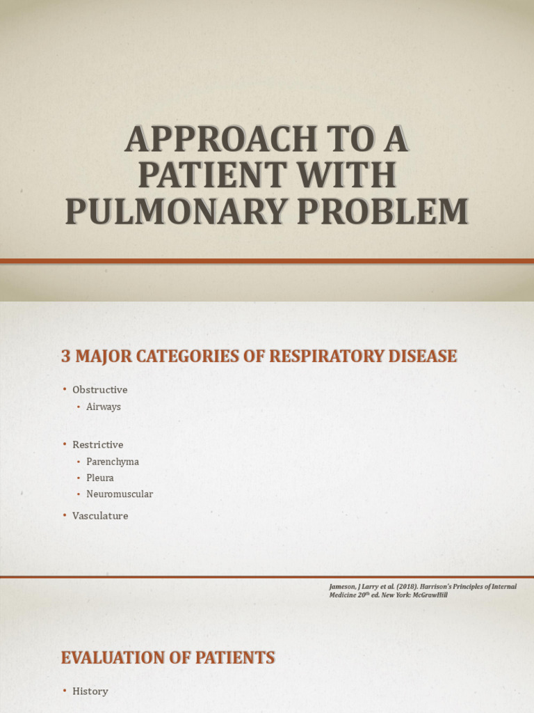 W1-2 Approach To A Patient With A Pulmonary Problem - Lecture | PDF ...