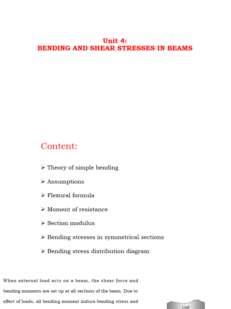 Bending and Shear Stresses in Beams | PDF | Bending | Beam (Structure)