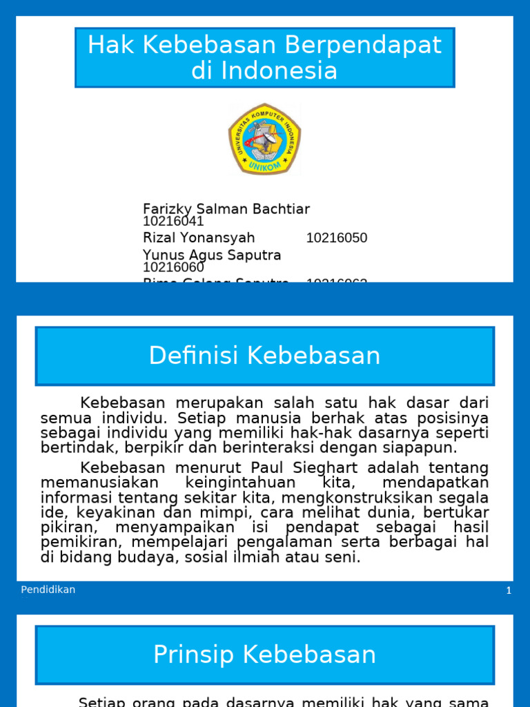 PPT Kewarganegaraan Hak Kebebasan Berpendapat SK-2 (1) | PDF