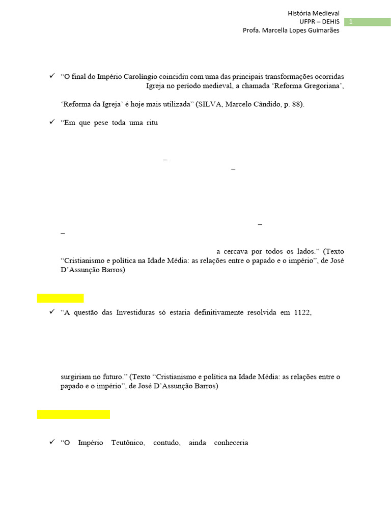 Entre os s culos XI e XV, cap tulos Hist ria da Igreja (1) | PDF | Idade Média | Carlos Magno