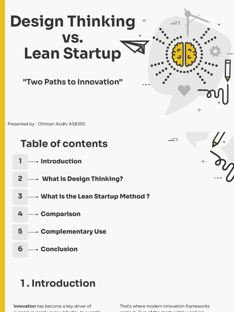 Design Thinking Vs Lean Startup | PDF | Startup Company | Small Business & Entrepreneurs