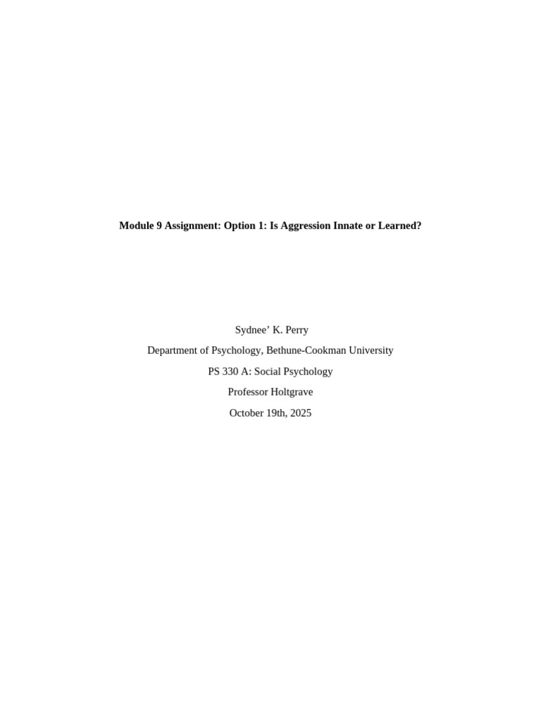 Module 9 Assignment | PDF | Aggression | Anger