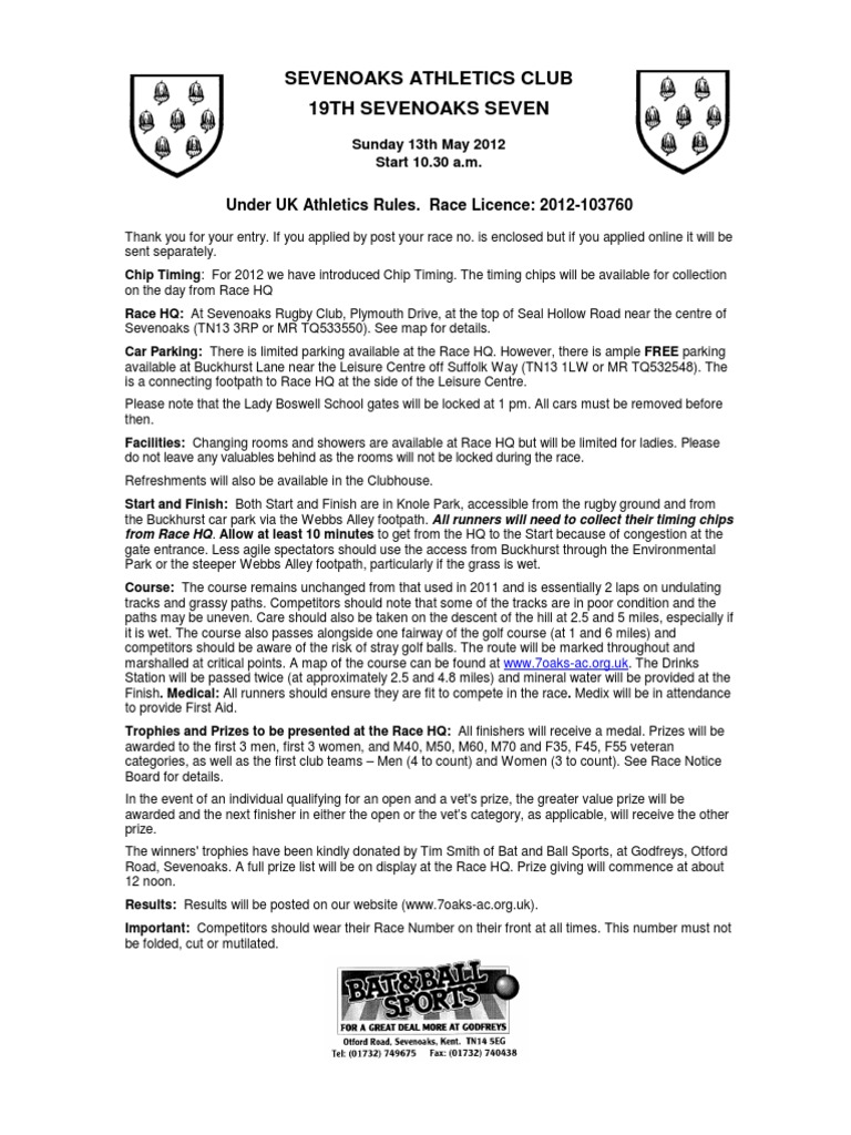 Race Notes 2012 | PDF | Hobbies | Leisure