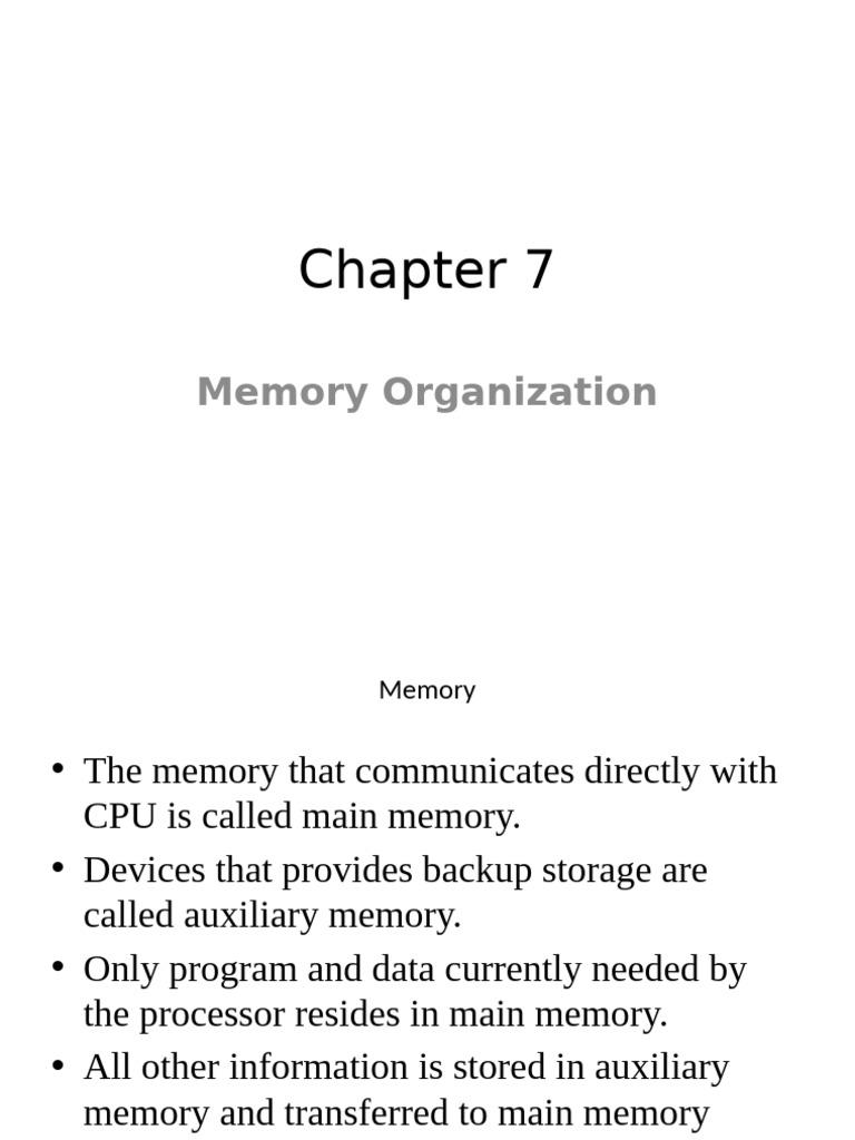 Chapter 7 MEMORY | PDF | Computer Data Storage | Cpu Cache