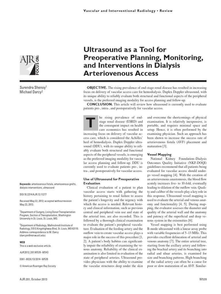 Shenoy Darcy 2013 Ultrasound As A Tool For Preoperative Planning ...