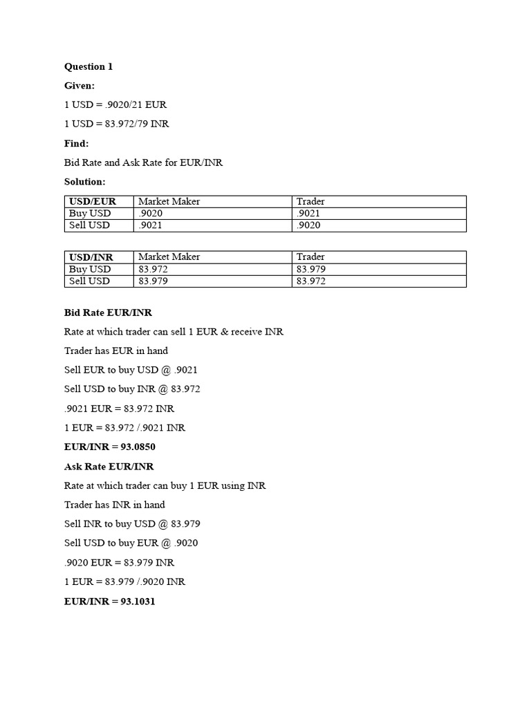 Numerical - Cross Rates | PDF