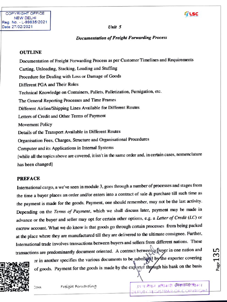 Freight Forwarding Unit V | PDF