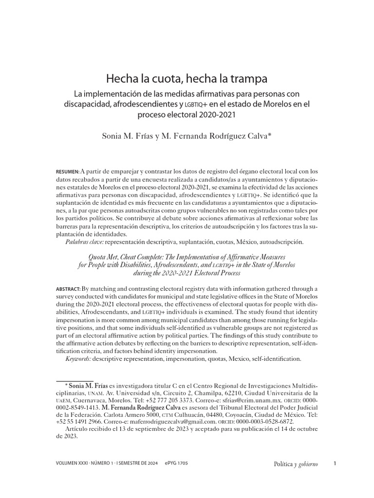 Frías y Rodriguez Calva 2024- Hecha La Cuota Hecha La Trampa | PDF ...