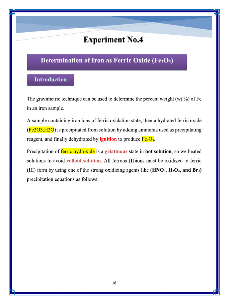 Fe2o3 Procedure | PDF