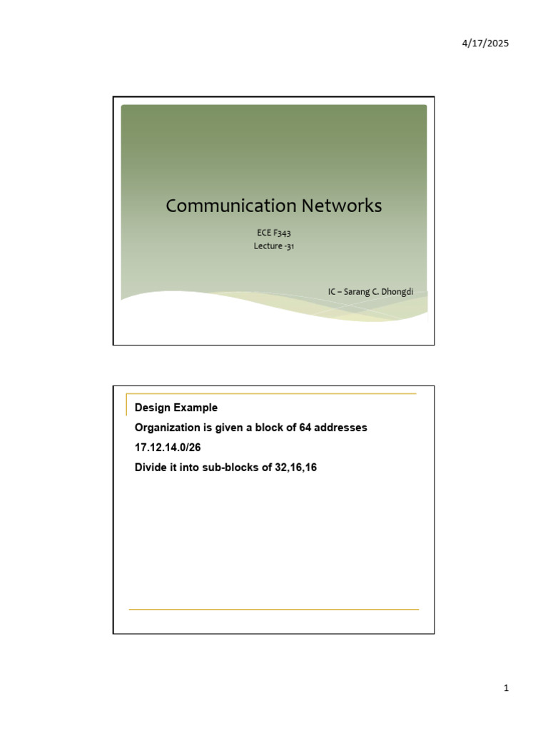 CN Lecture 31 | PDF | Internet Protocols | Internet Protocol Suite