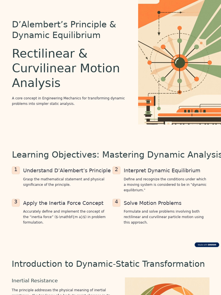 D’Alembert’s Principle in Dynamics | PDF | Force | Acceleration