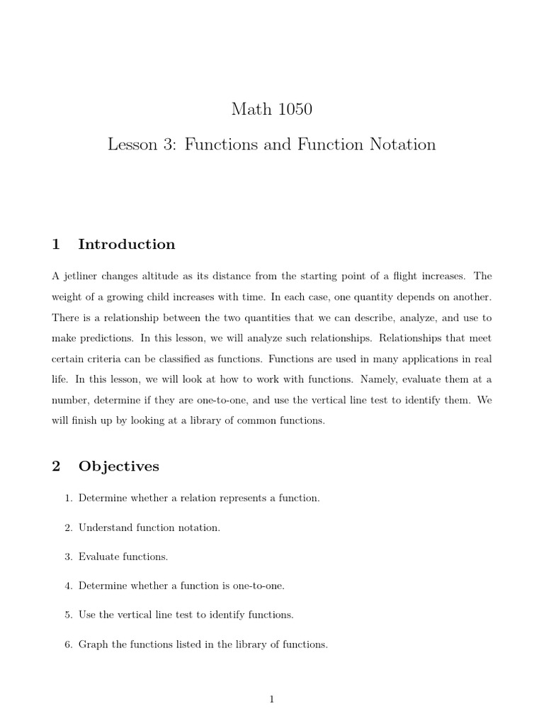 Lesson 3 - Functions and Function Notation | PDF | Function (Mathematics) | Variable (Mathematics)