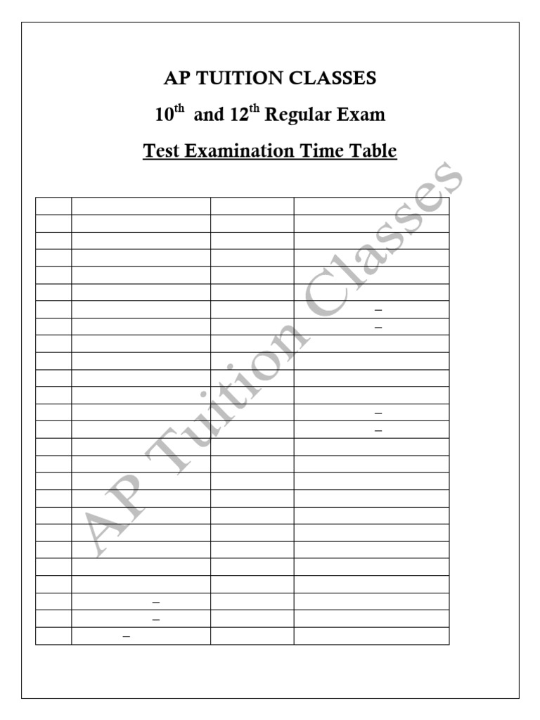 2025 3rd Time Table 10th and 12th | PDF | Science | Qualifications