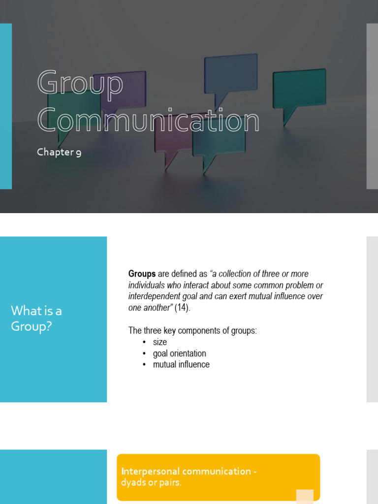 Chapter 9 Group Communication | PDF | Communication | Leadership