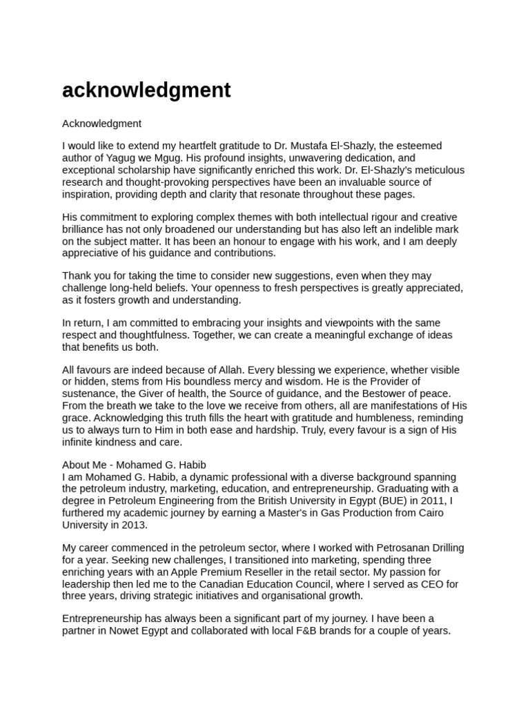 Acknowledgment | PDF