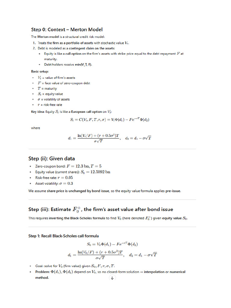 Merton Model | PDF