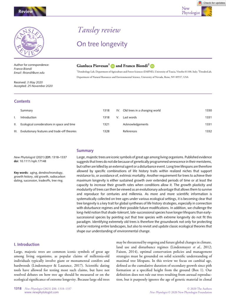 Understanding Tree Longevity Factors | PDF | Trees | Pine