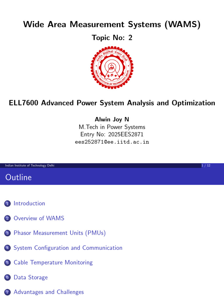 WAMS PPT | PDF | Electric Power | Electricity