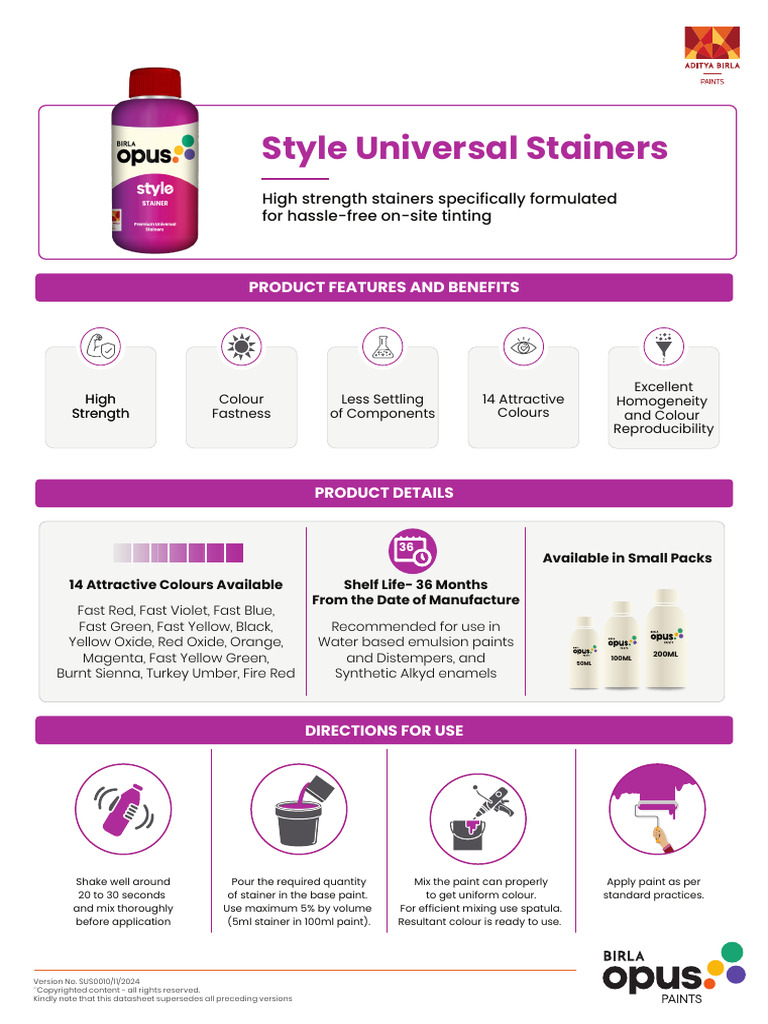 High Strength Universal Stainers Guide | PDF | Paint | Materials