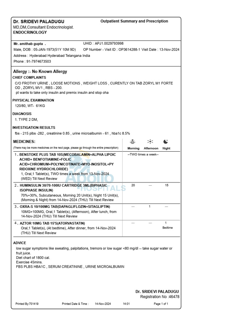 Consultation 14nov2024 | PDF | Clinical Medicine | Medical Specialties