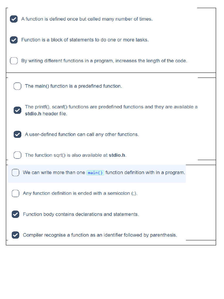 MCQ - Qbank - Functions Mock Test - PPS | PDF