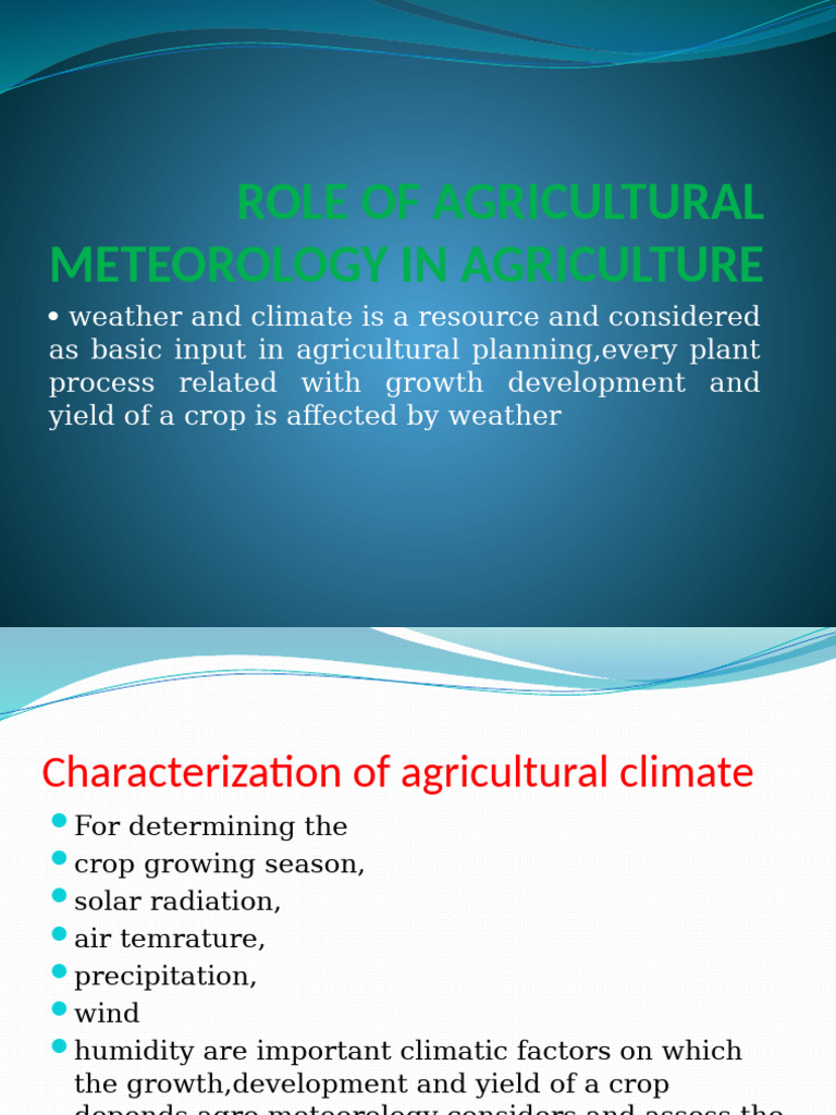 Agricultural Meteorology's Impact on Crop Yield | PDF | Agriculture ...