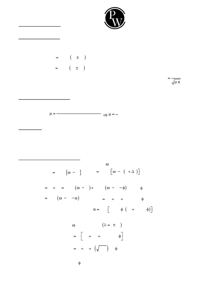 Wave Optics Formula Sheet | PDF | Polarization (Waves) | Diffraction