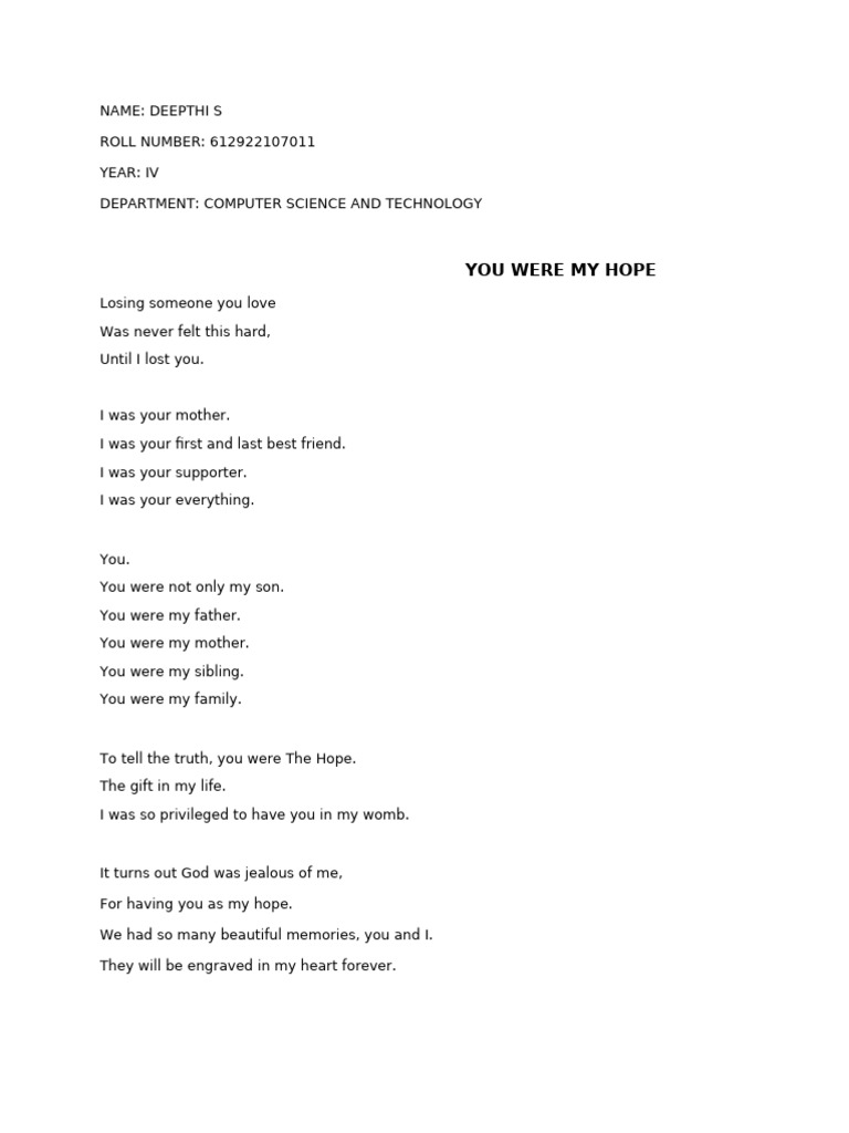 Poem For Magazine | PDF