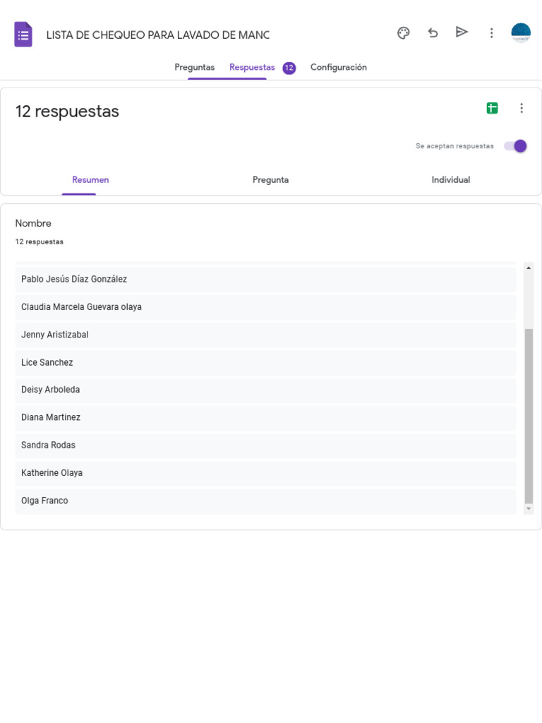 Lista de Chequeo para Lavado de Manos - Formularios de Google | PDF ...