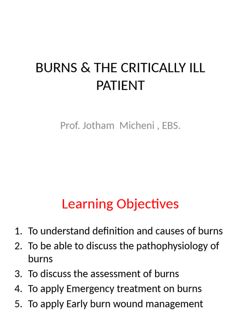 Managing Burns in Critically Ill Patients | PDF | Burn | Respiratory Tract