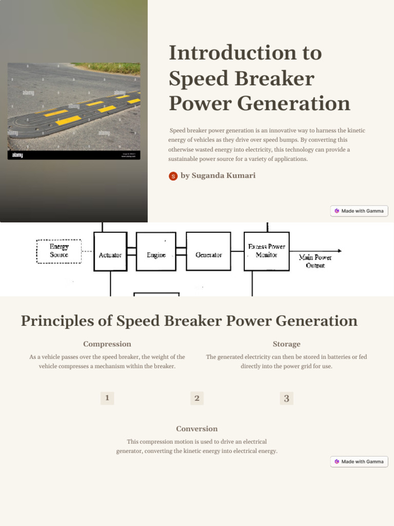 Speed Breaker Power Generation Explained | PDF | Electricity Generation ...