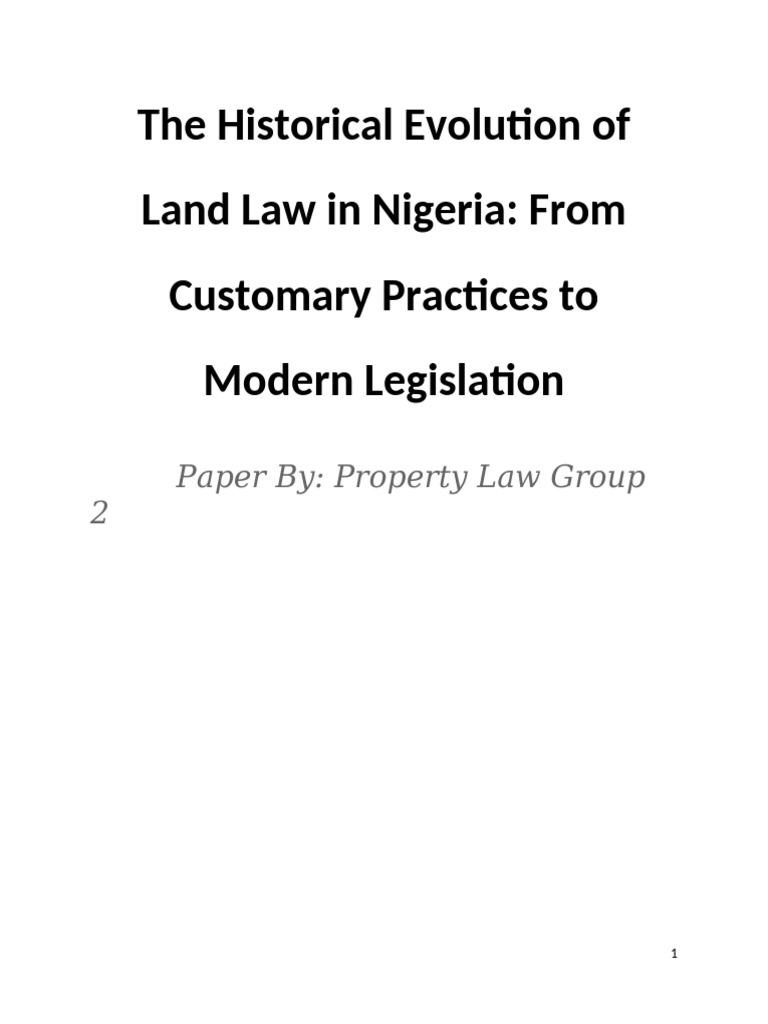 Evolution of Land Law in Nigeria | PDF | Eminent Domain | Decree
