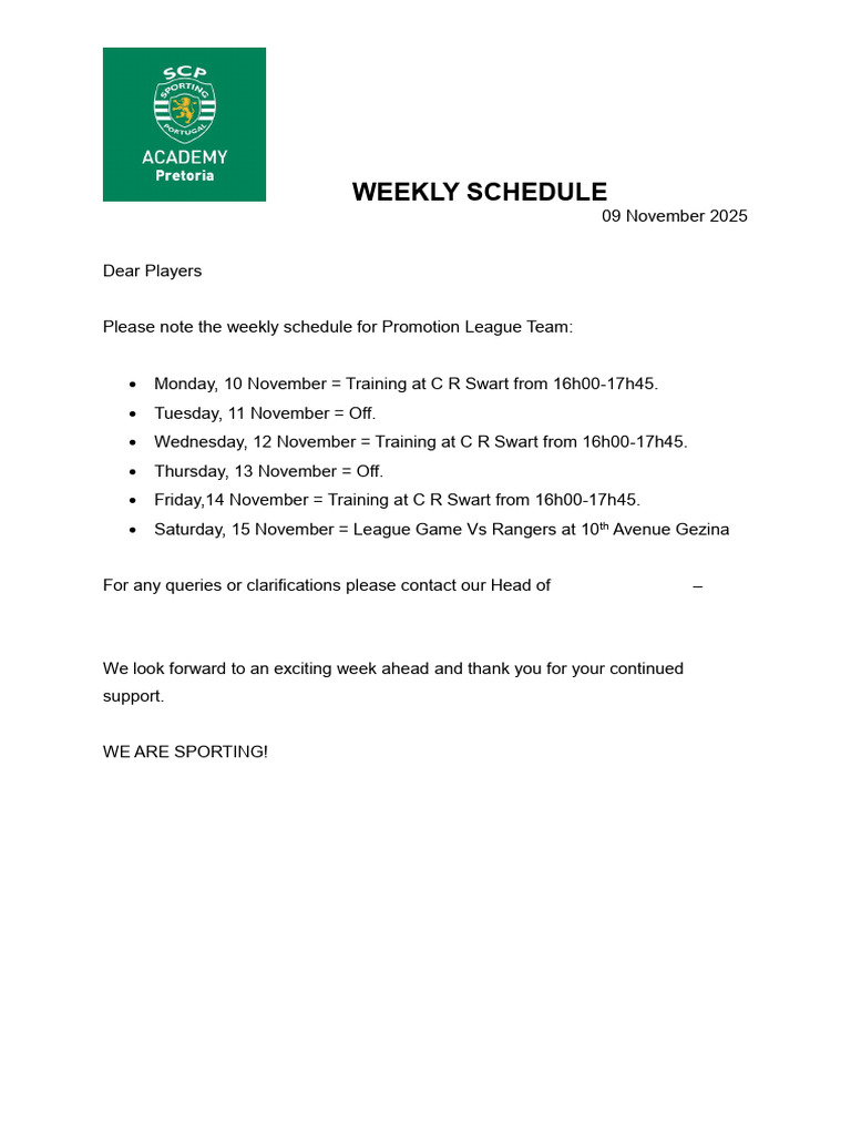 Promotion League Schedule-2 | PDF