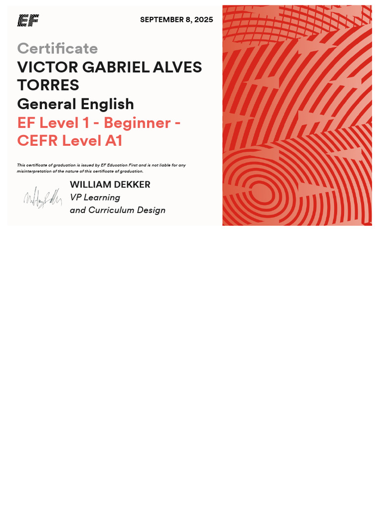 EF Level 1 - Beginner - CEFR Level A1 | PDF