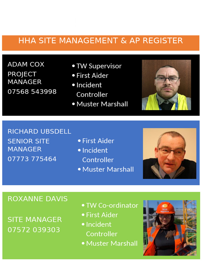 Hha Site Management & Ap Register: TW Supervisor First Aider Incident ...