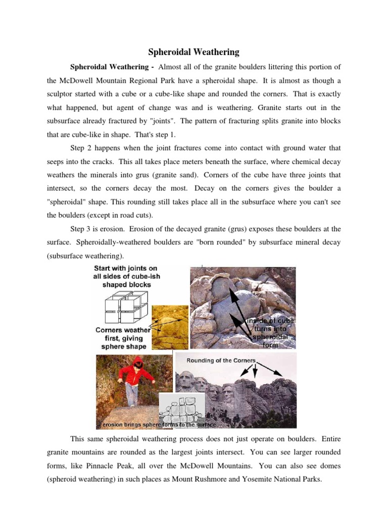 Spheroidal Weathering of Granite Boulders | PDF | Science & Mathematics