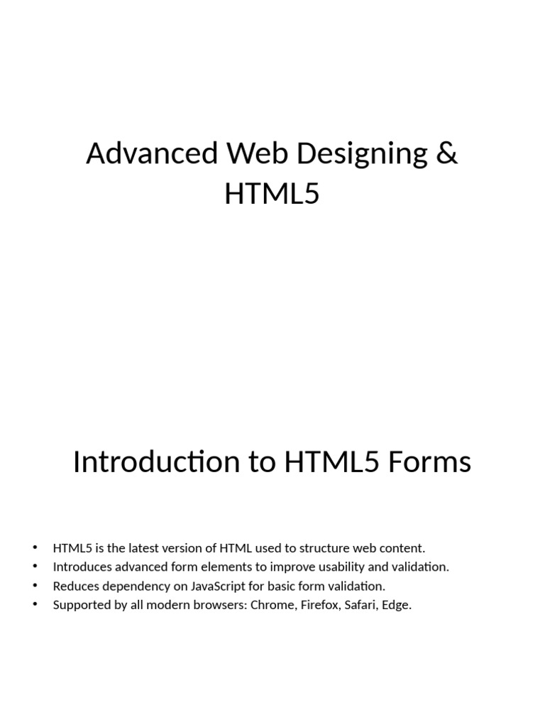 Advanced Web Designing Full | PDF | Html | Html Element