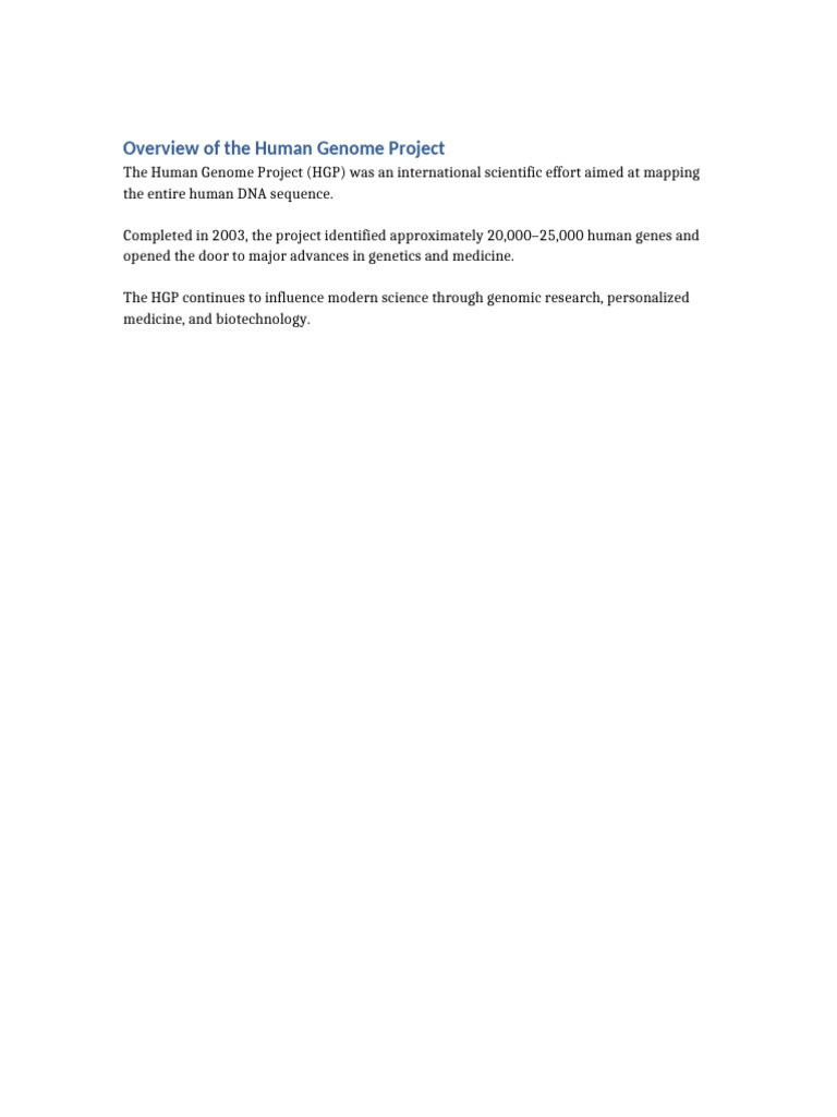 Human Genome Project | PDF