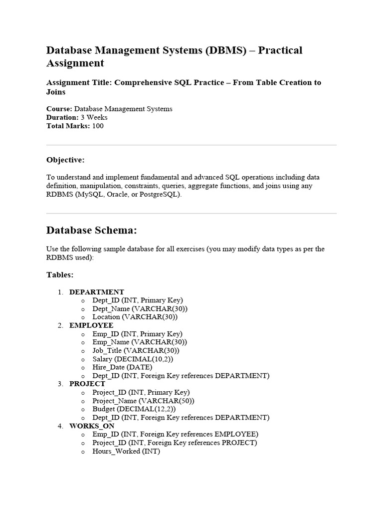 DBMS Assignment 1 | PDF | Databases | Relational Database