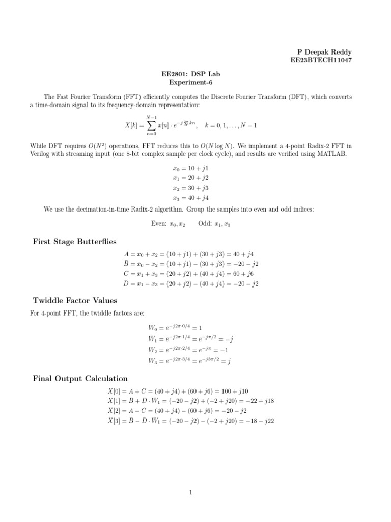 Dsp_exp_6 | PDF | Fast Fourier Transform | Discrete Fourier Transform