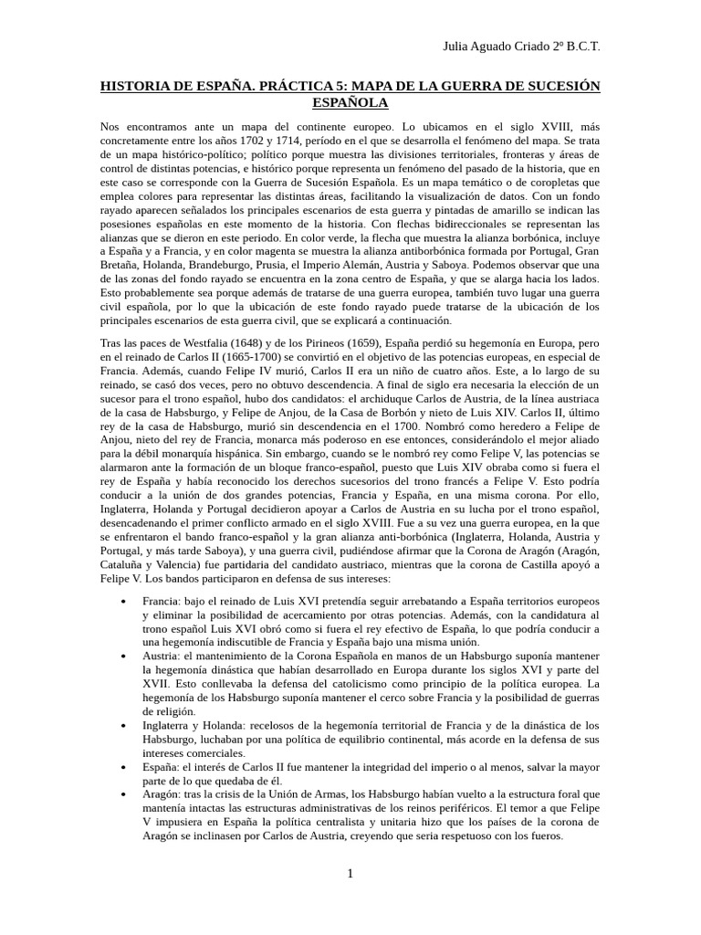 Práctica 5 - Mapa de La Guerra de Sucesión Española | PDF | España ...