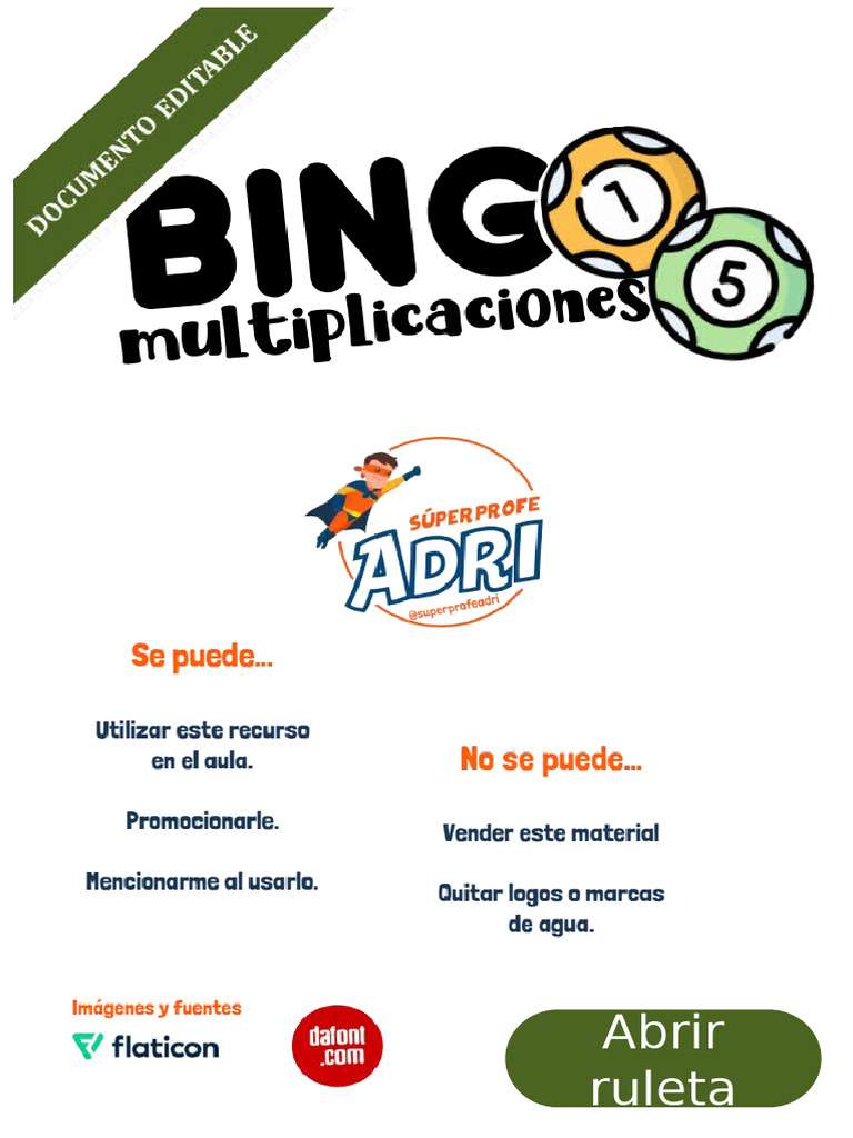 SUPER Bingo Multiplicaciones | PDF