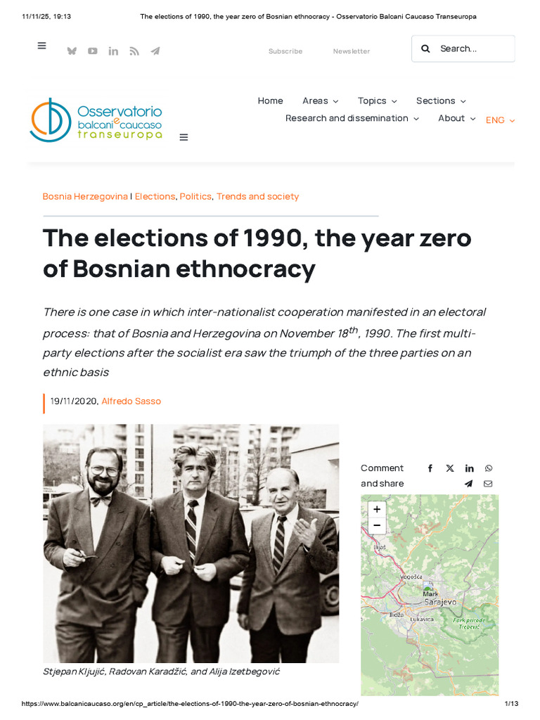 The Elections of 1990, The Year Zero of Bosnian Ethnocracy ...