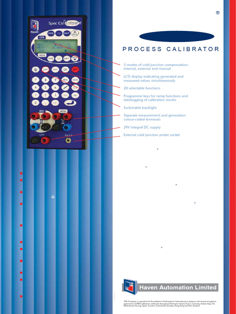 Multi-function Process CalbratorSPEC-CAL ECLIPSE 2 | PDF | Calibration | Thermocouple