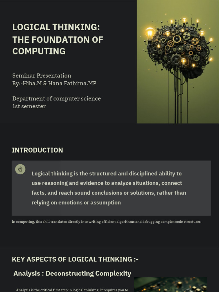 Logical Thinking in Computing Seminar | PDF | Critical Thinking | Thought