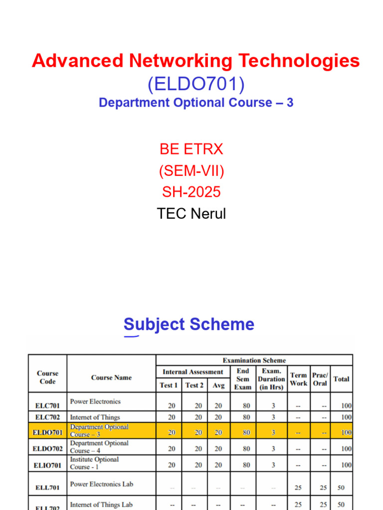 Advanced Networking Technologies Overview | PDF | Computer Network ...