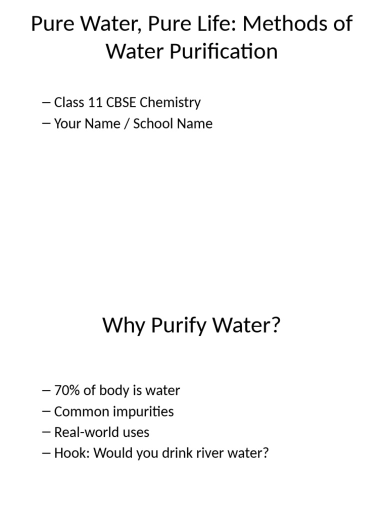 Water Purification Presentation With All Infographics | PDF | Water ...