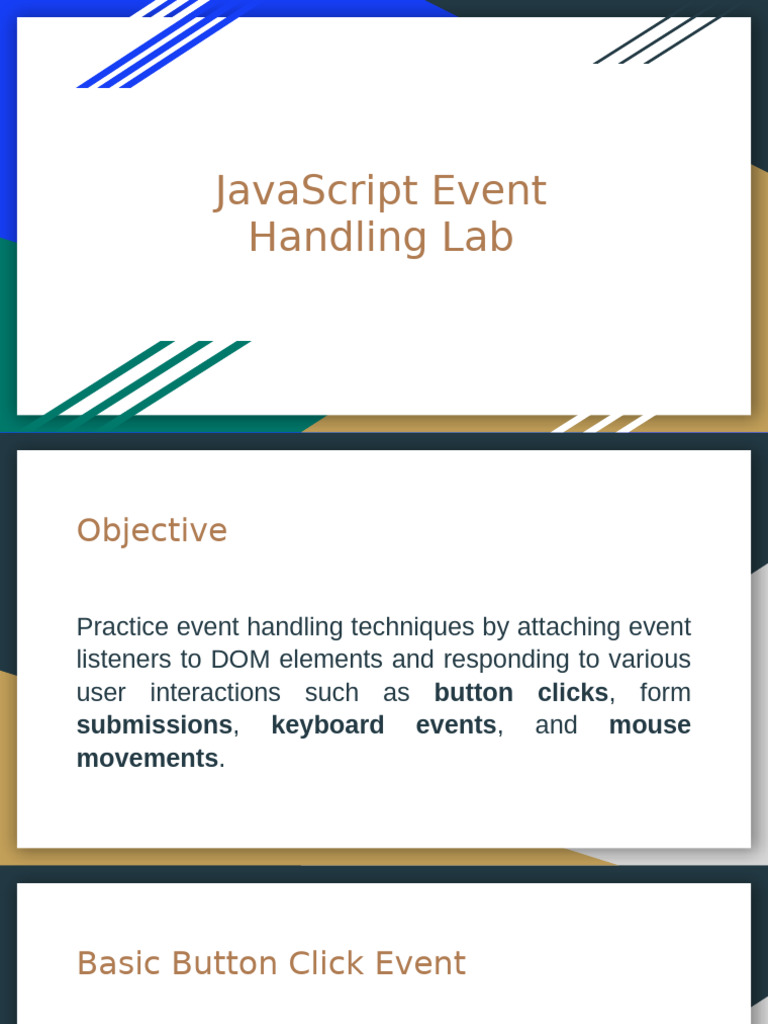 JavaScript Event Handling Lab | PDF | Button (Computing) | Computer Keyboard